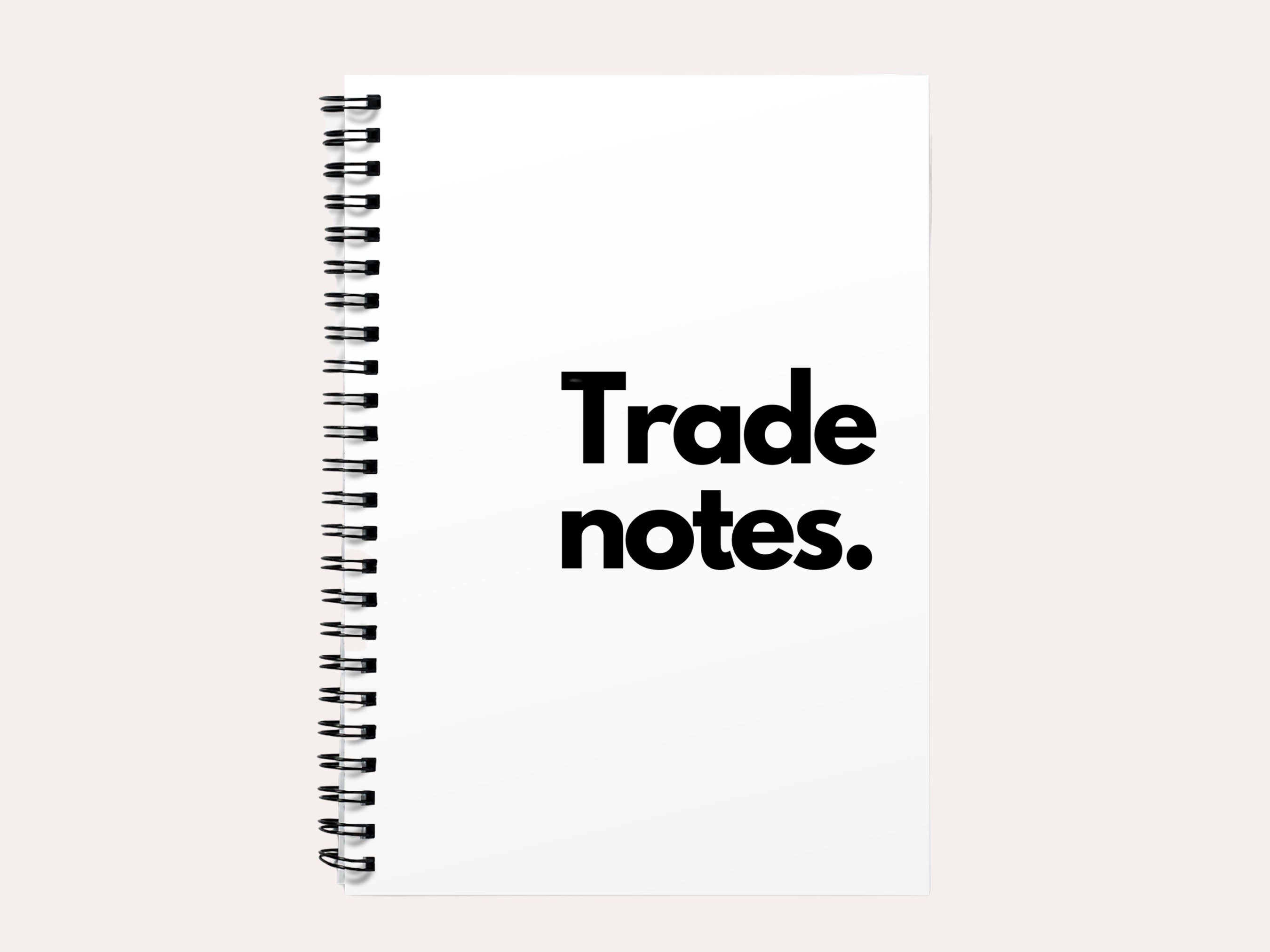 Trade Notes - A5 or A4 Spiral Crypto Notebook, Trading Journal, Lined ...