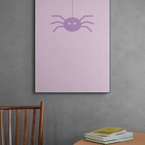 Pastel Pink and Purple Spider Halloween Digital Download Art Pastel ...