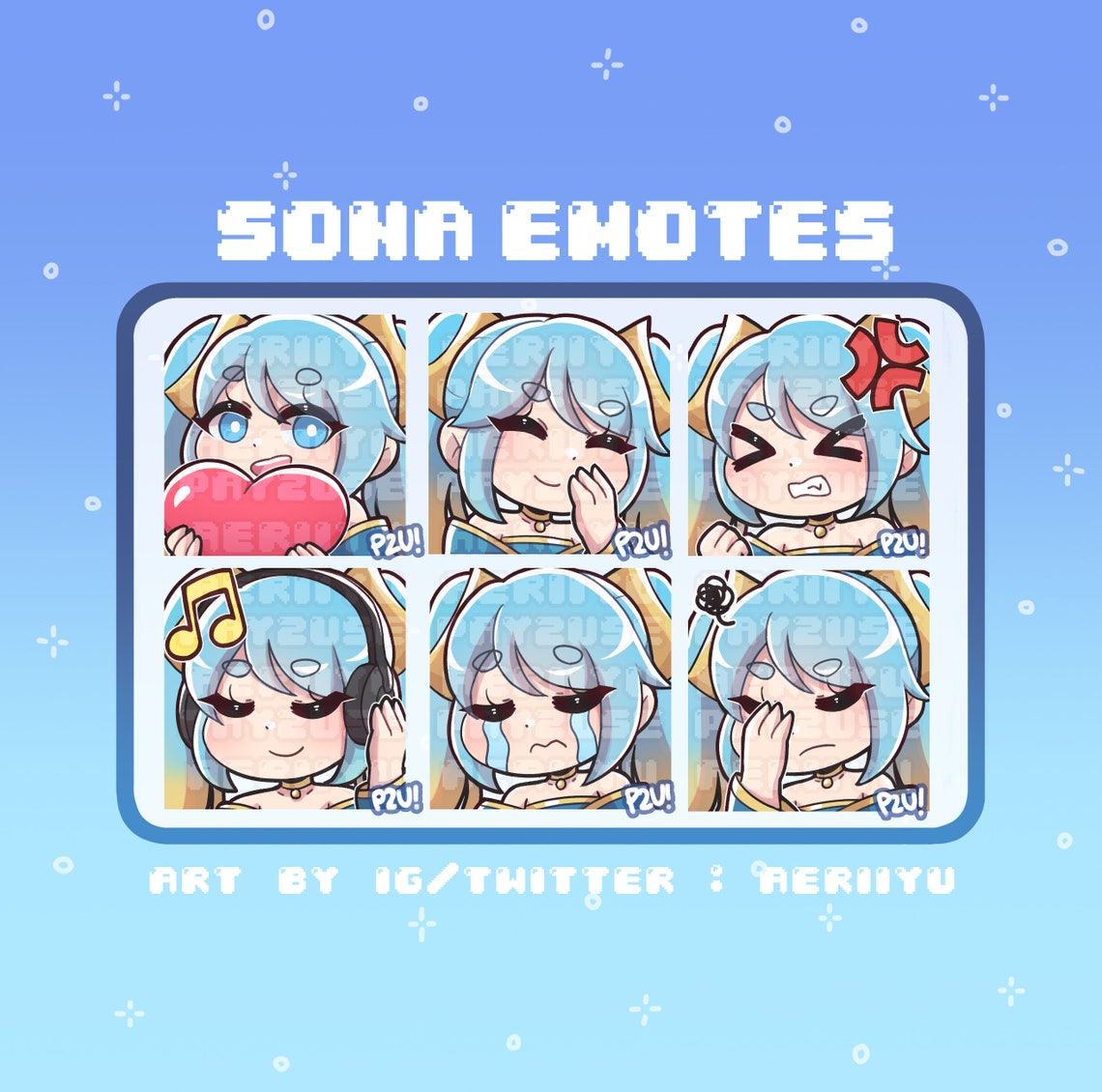 Sona Emotes for Twitch and Discord - Etsy