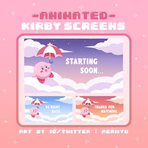 ANIMATED Kirby Offline/starting/brb/ending Screens Bundle - Etsy