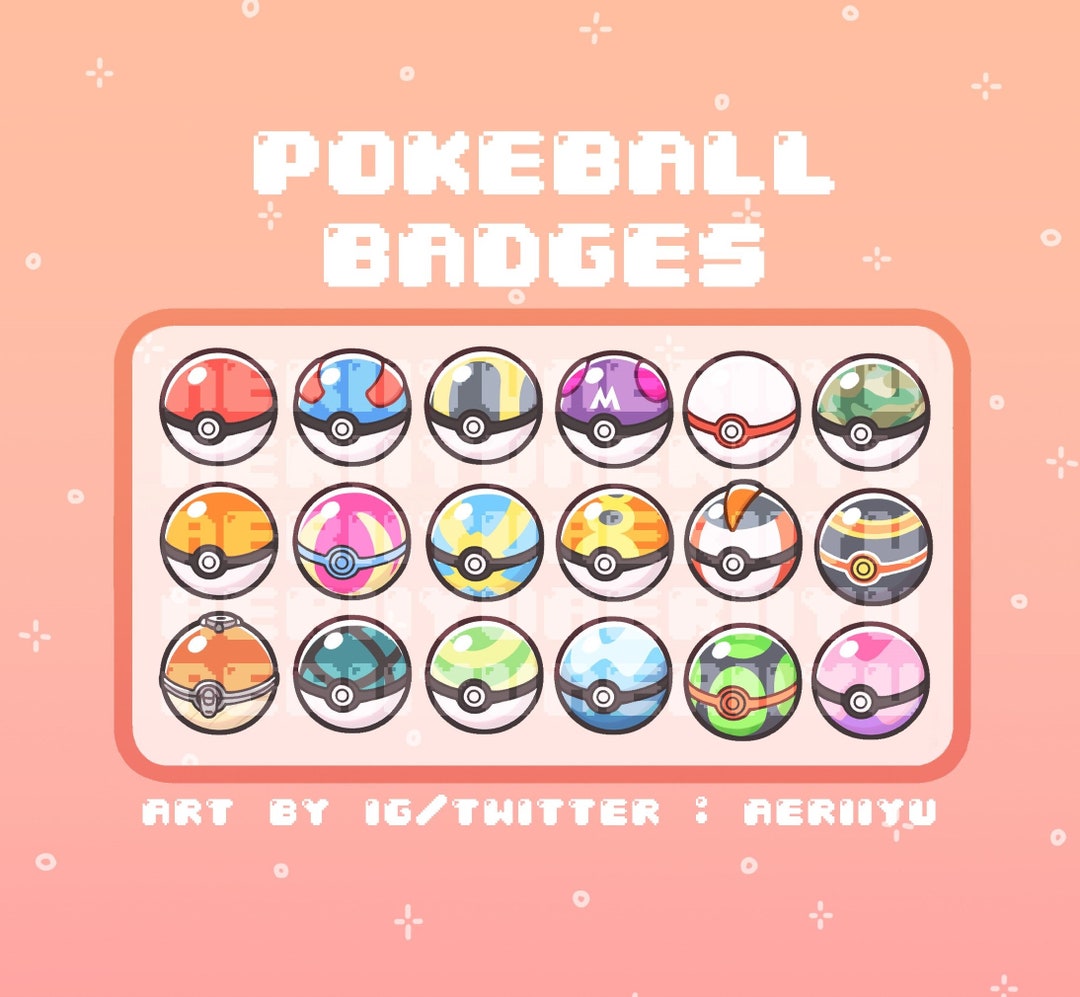 Pokeball Badge Set - Etsy