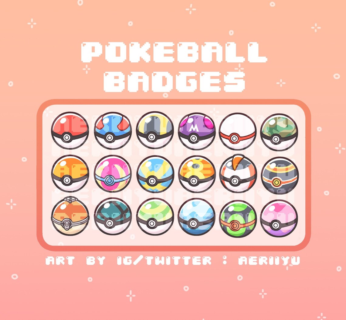 Pokeball Badge Set - Etsy