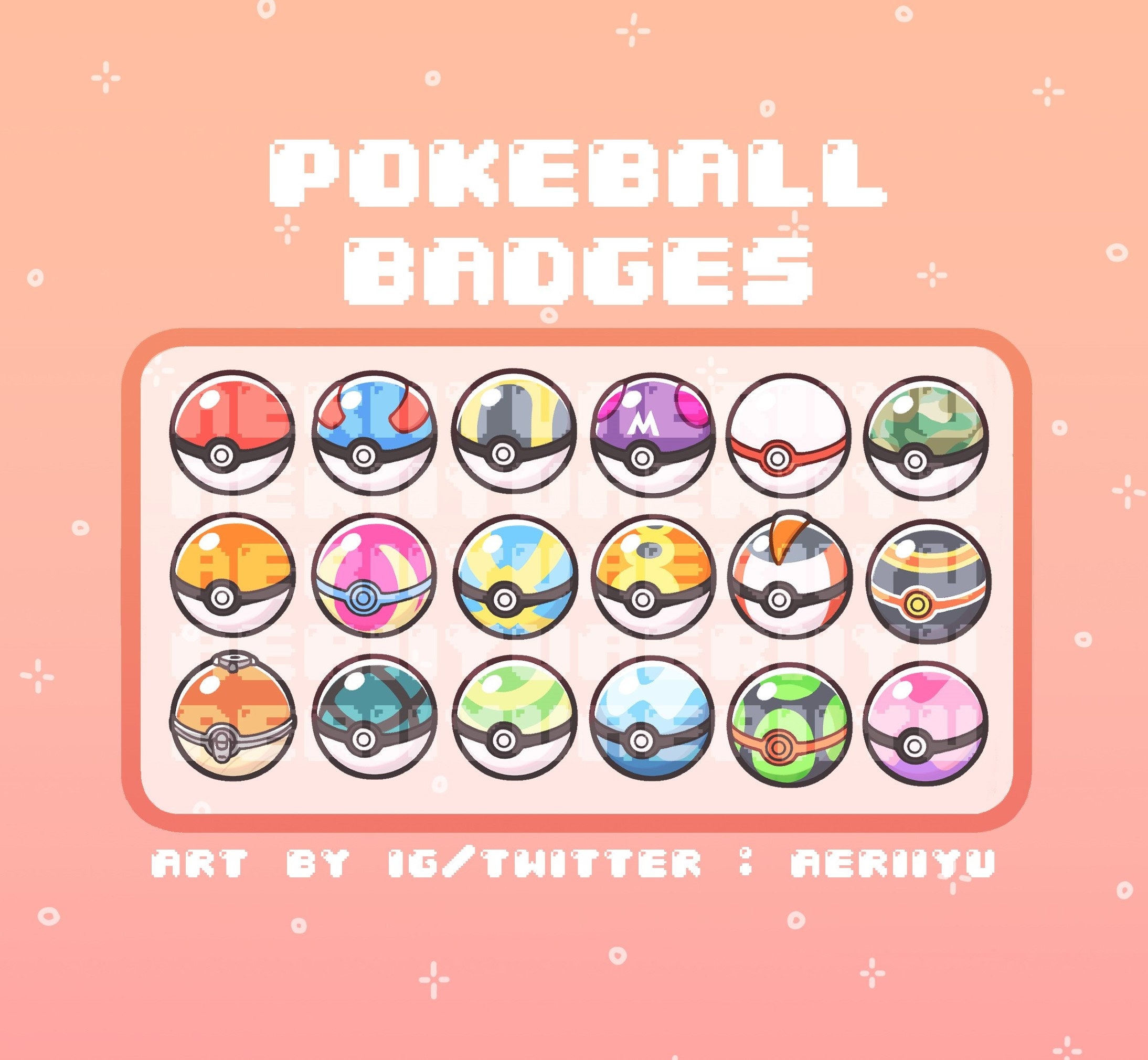 Pokeball Badge Set - Etsy