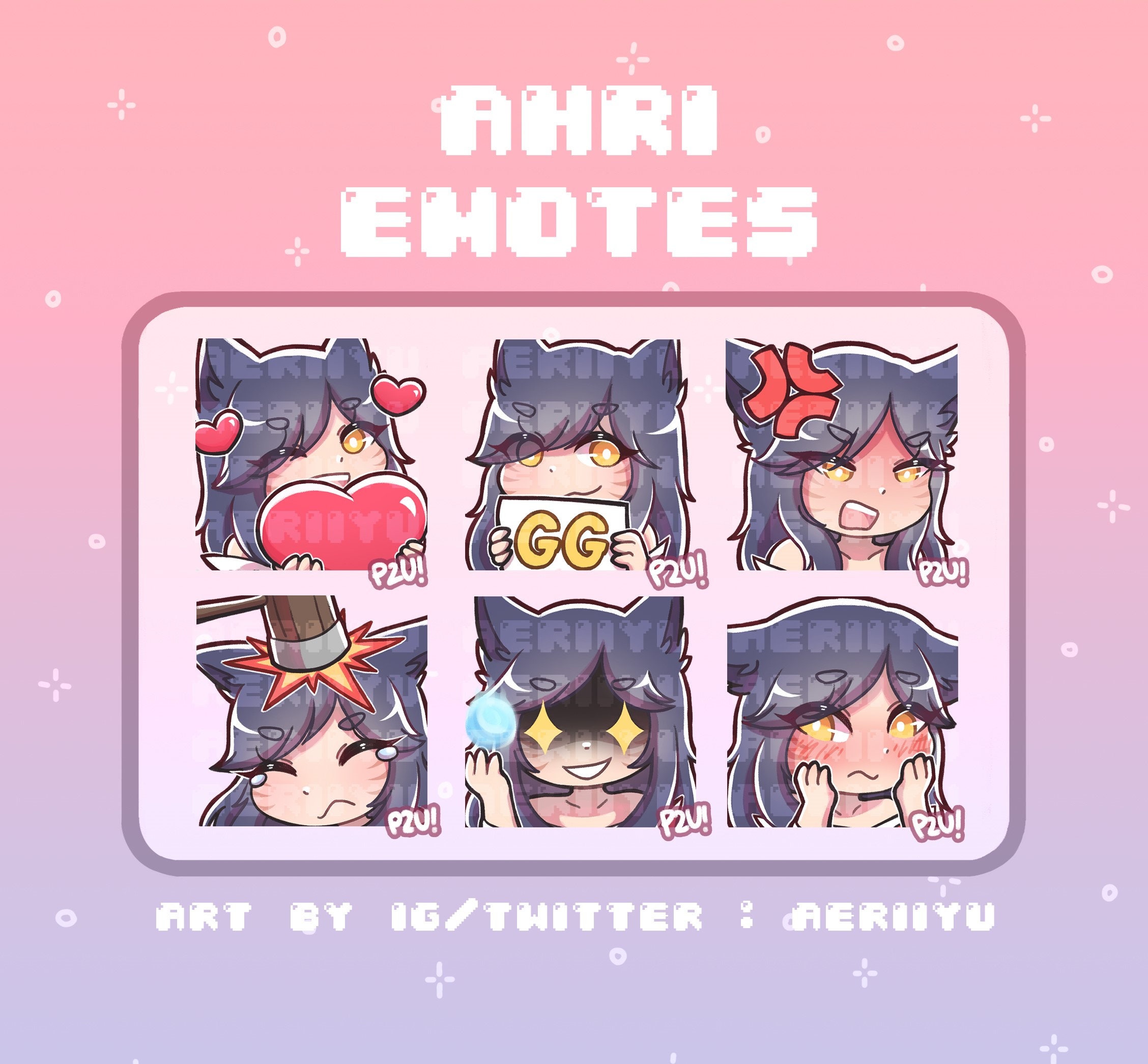 Ahri Emotes for Twitch and Discord - Etsy UK