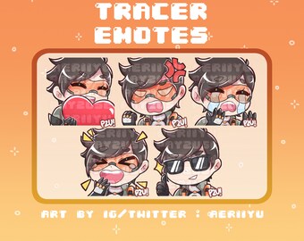 Cute Overwatch Tracer Emotes BUNDLE for Twitch Discord Youtube ...