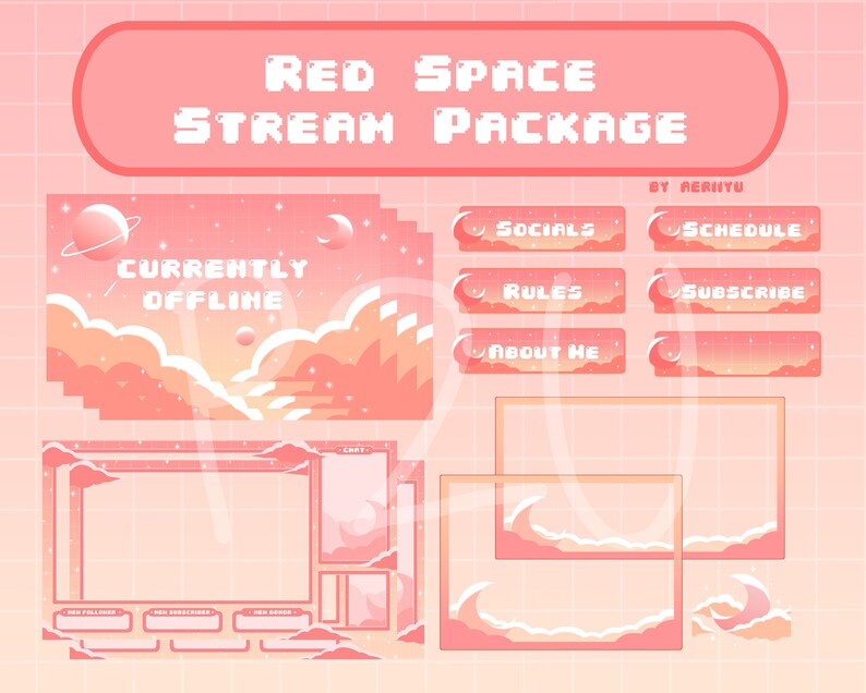 ANIMATED Moon and Stars Stream Package - Purple/red/blue/pink - Etsy Canada