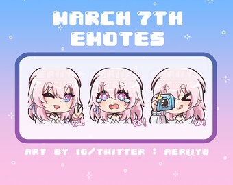 Honkai Star Rail March 7th Emote Set Pack | Cute Chibi Twitch Streamer ...