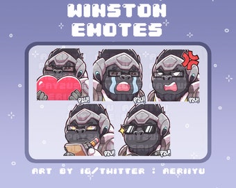 Winston Overwatch Twitch Emote Pack 112x112 / 56x56 / 28x28 - Twitch ...