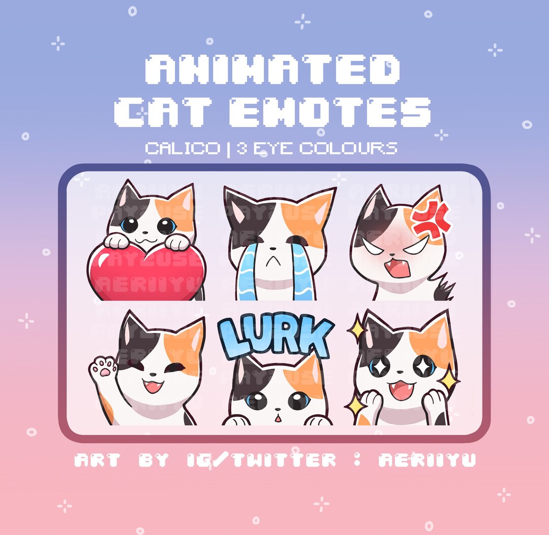 ANIMATED Calico Cats | 3 Eye Colours - Etsy