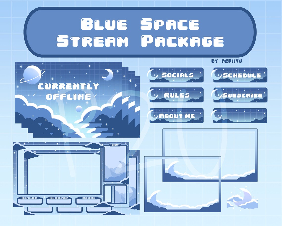 ANIMATED Moon and Stars Stream Package - Purple/red/blue/pink - Etsy Canada
