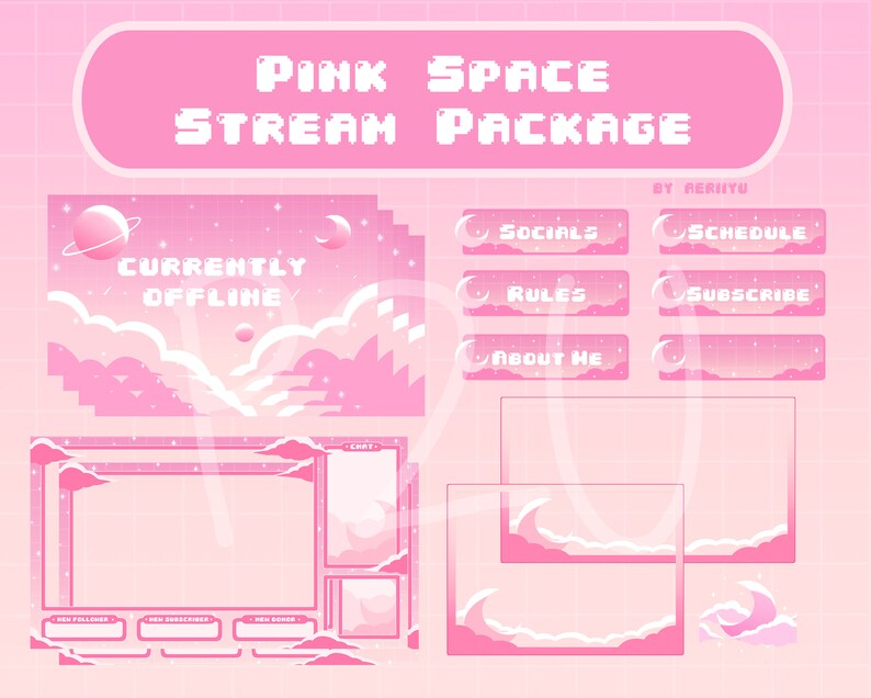 ANIMATED Moon and Stars Stream Package - Purple/red/blue/pink - Etsy Canada