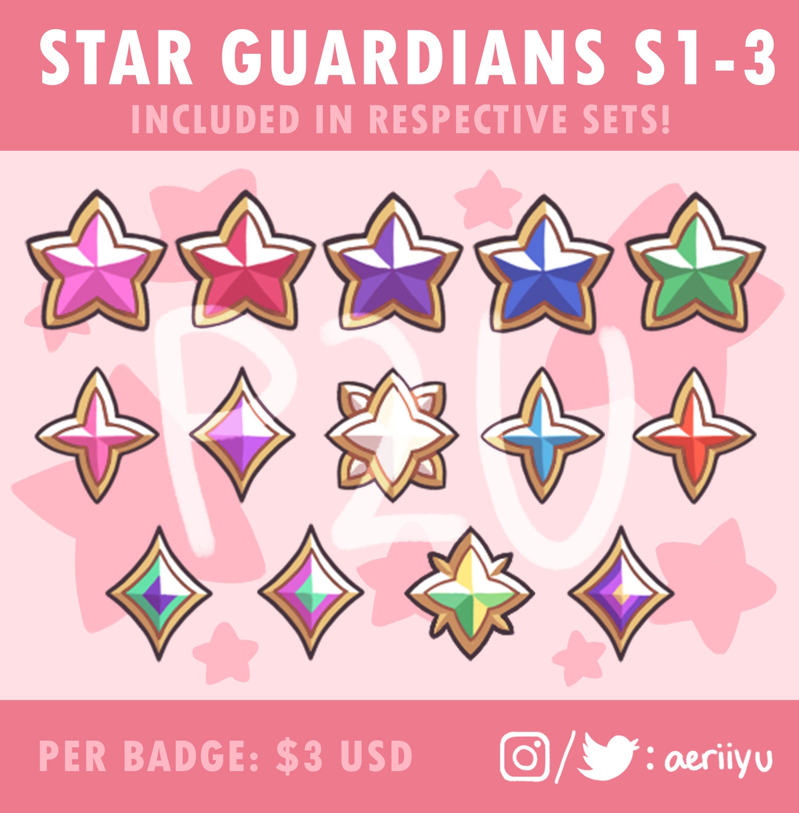 Star Guardian Badge Set - Etsy