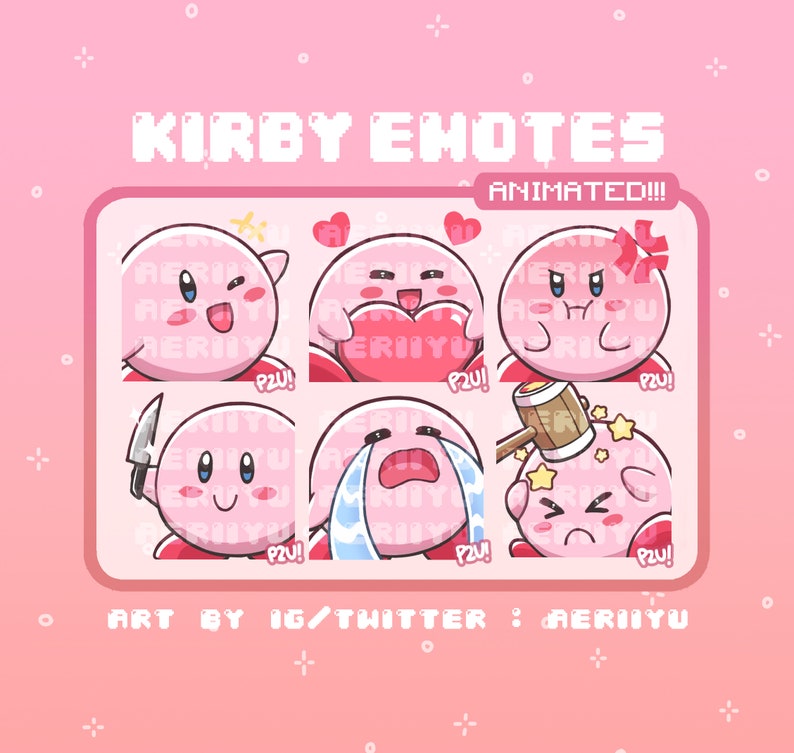 ANIMATED Kirby Emotes for Twitch and Discord - Etsy
