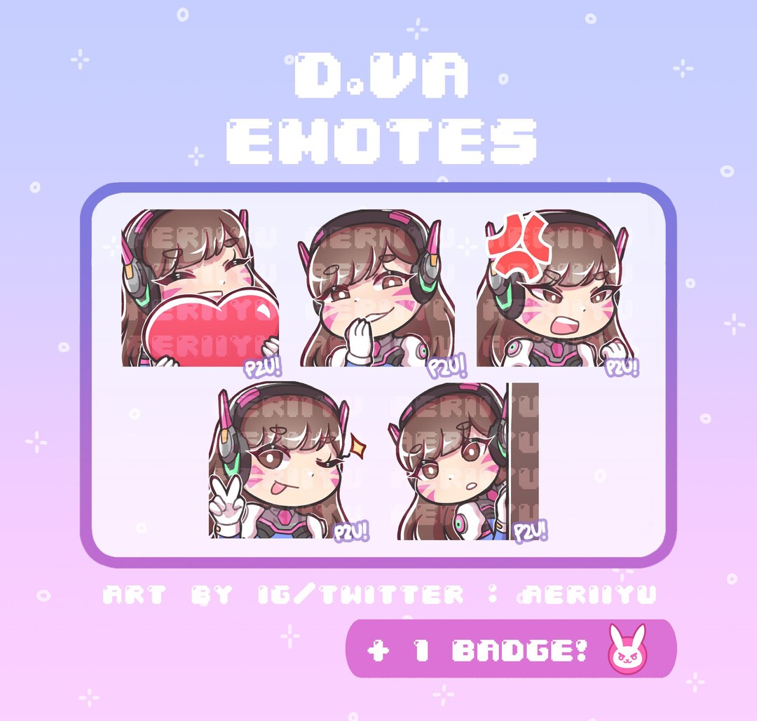 D.va Emotes for Twitch and Discord - Etsy