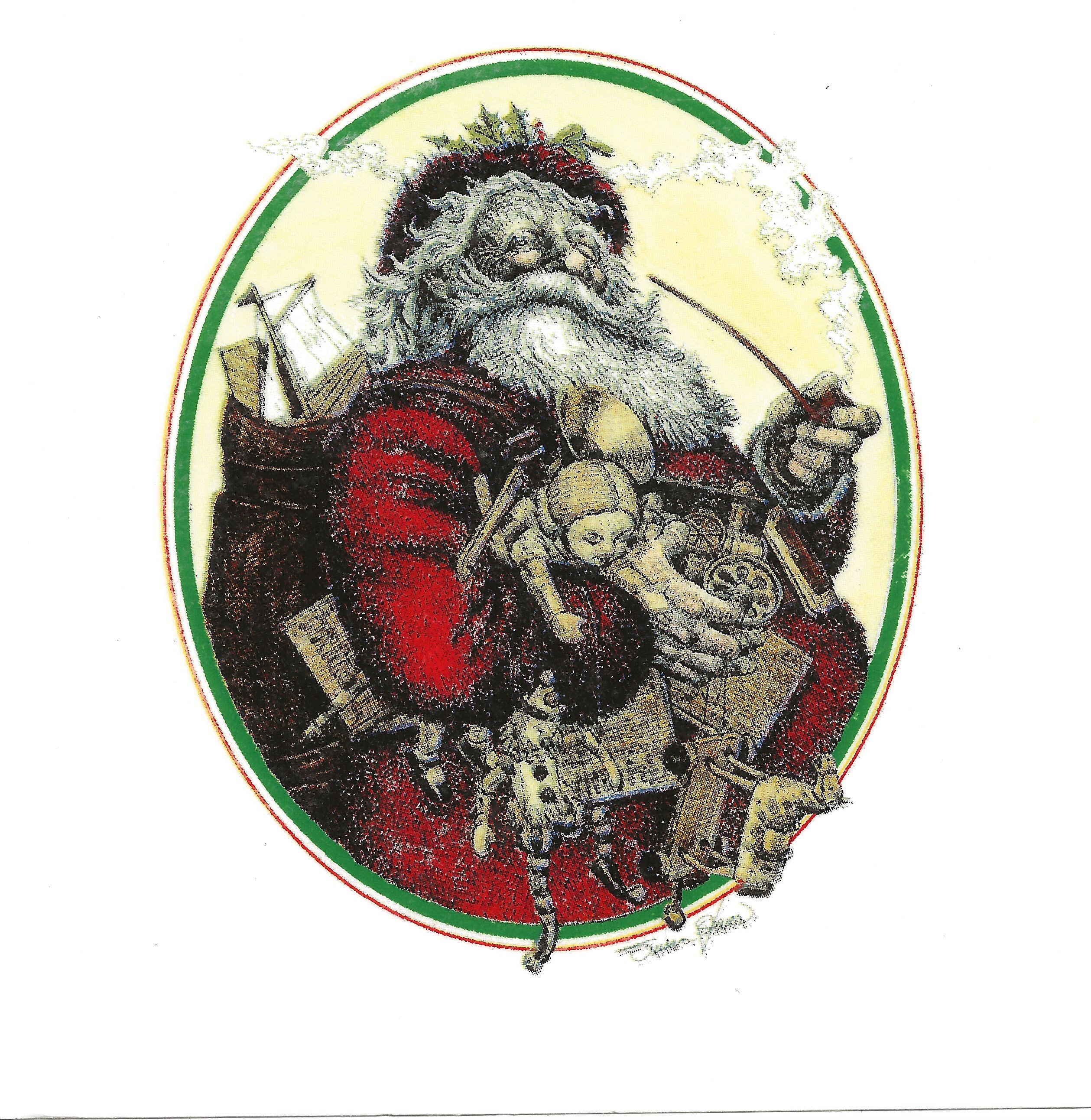 Vintage Santa Decal - Etsy