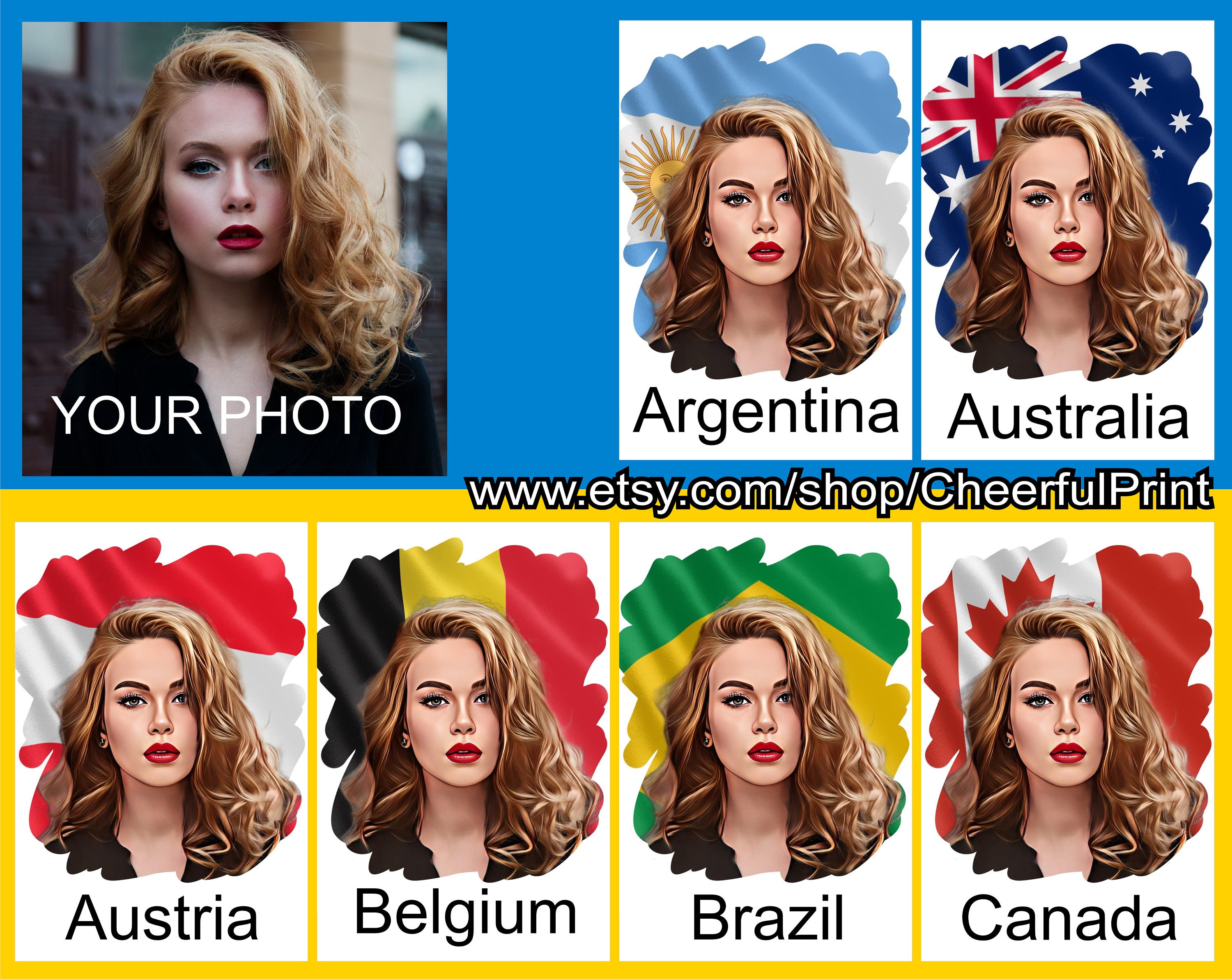 Patriotic Avatar for Social Network Portrait on the | Etsy