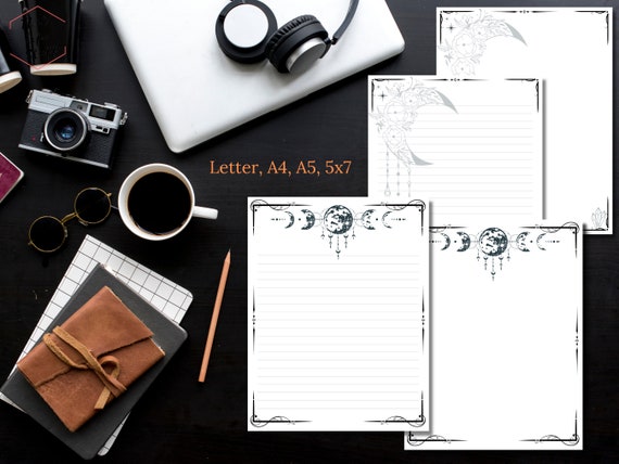 Moon and Stars Digital Paper Moth and Moon Printable - Etsy