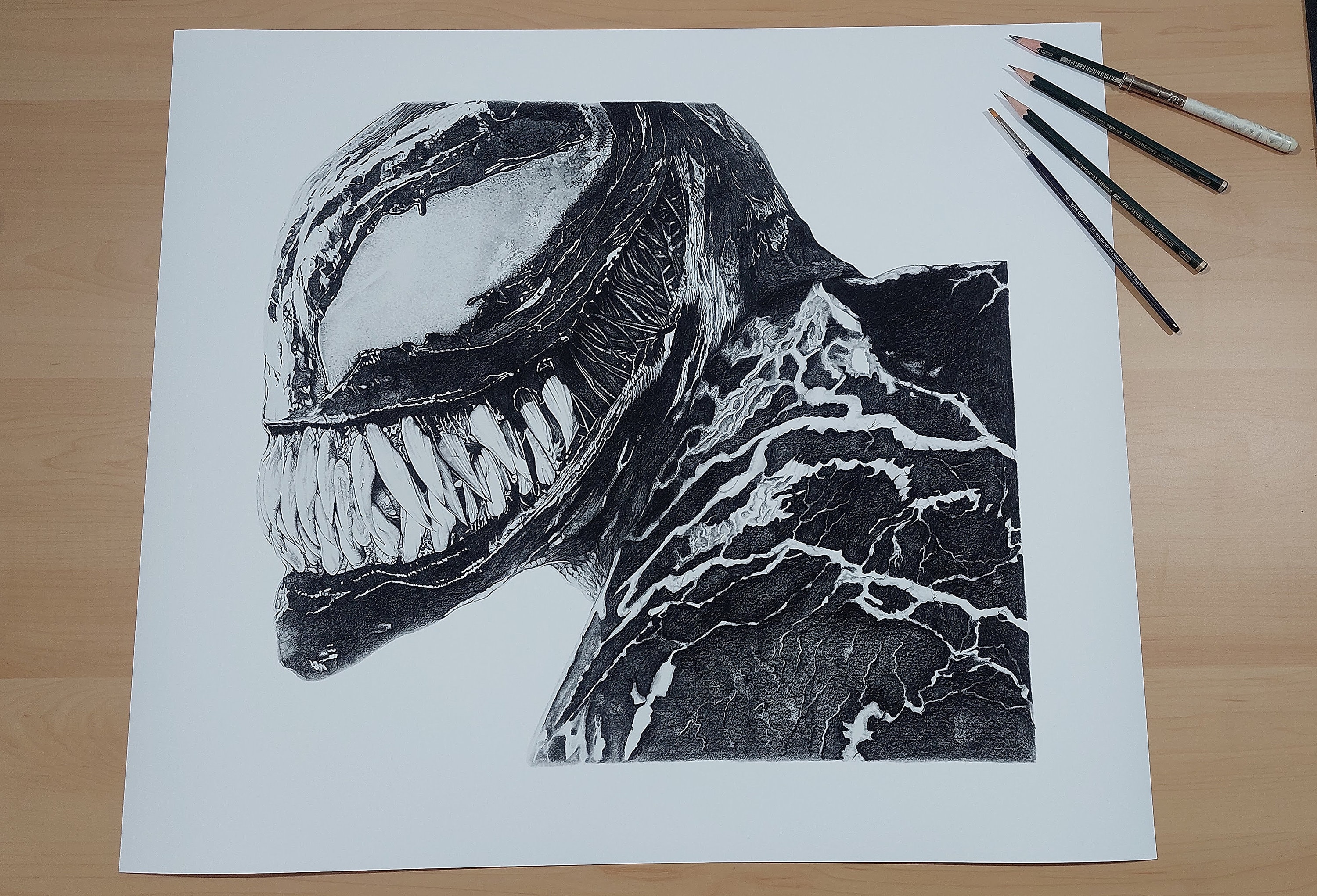 Dibujo a Lápiz De VENOM (IMPRIMIR) - Etsy UK