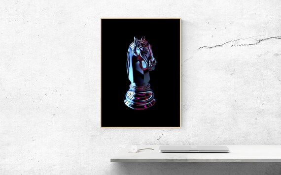 Knight Chess Piece Poster Print A5 A4 A3 Creative High - Etsy