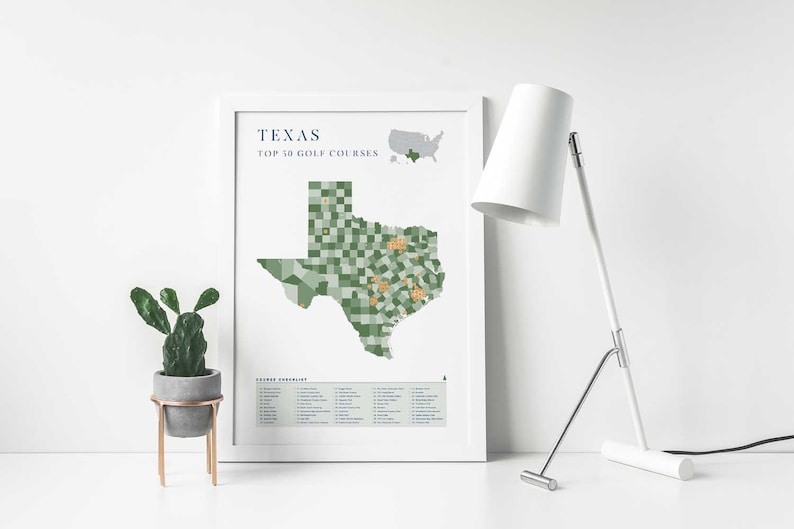 Texas Golf - Green Map of the State's Top 50 Golf Courses - Texan ...