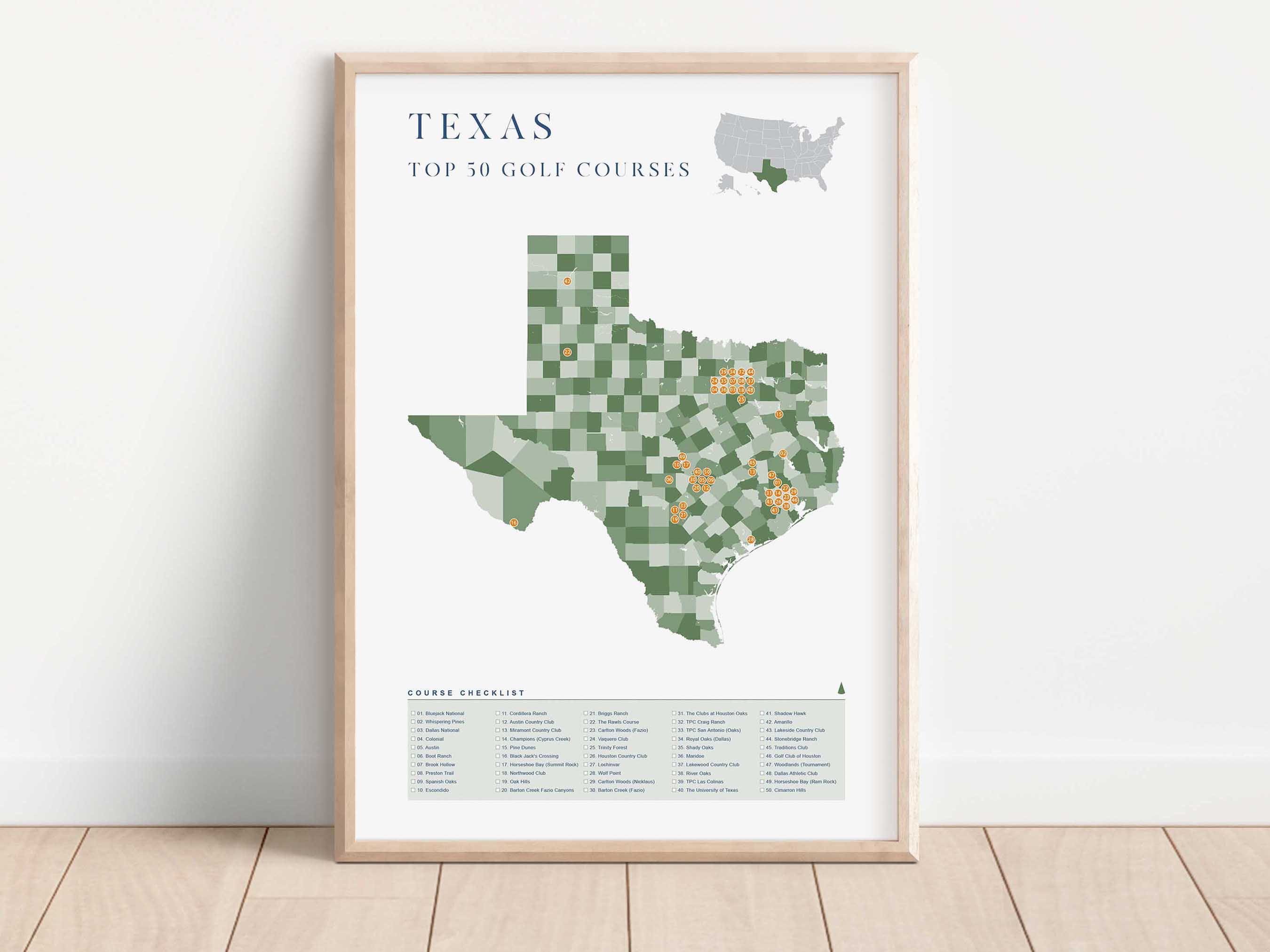 Texas Golf - Green Map of the State's Top 50 Golf Courses - Texan ...