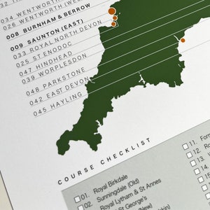 Top 50 English Golf Course Map and Checklist 2026 - England Golf Gift ...
