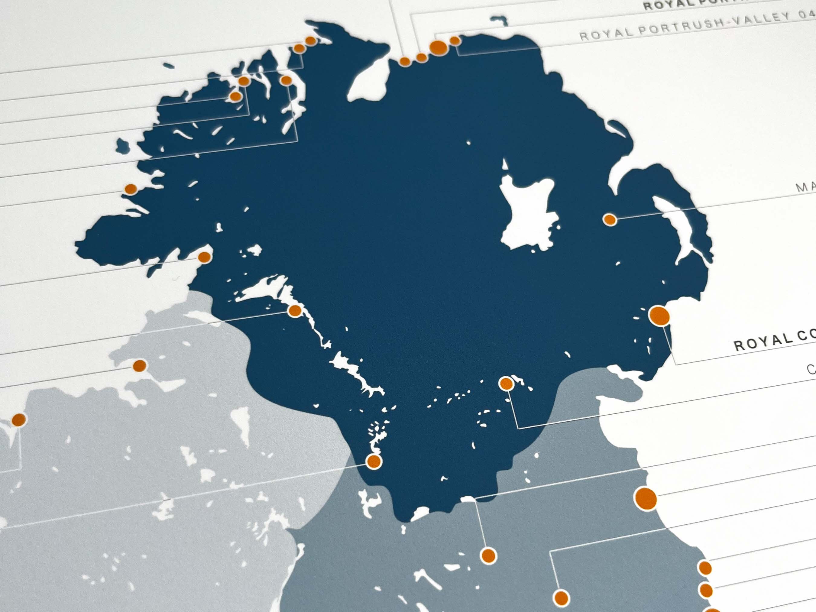 Ireland Golf Map Checklist Blue Top 50 Courses golf Gift - Etsy Ireland