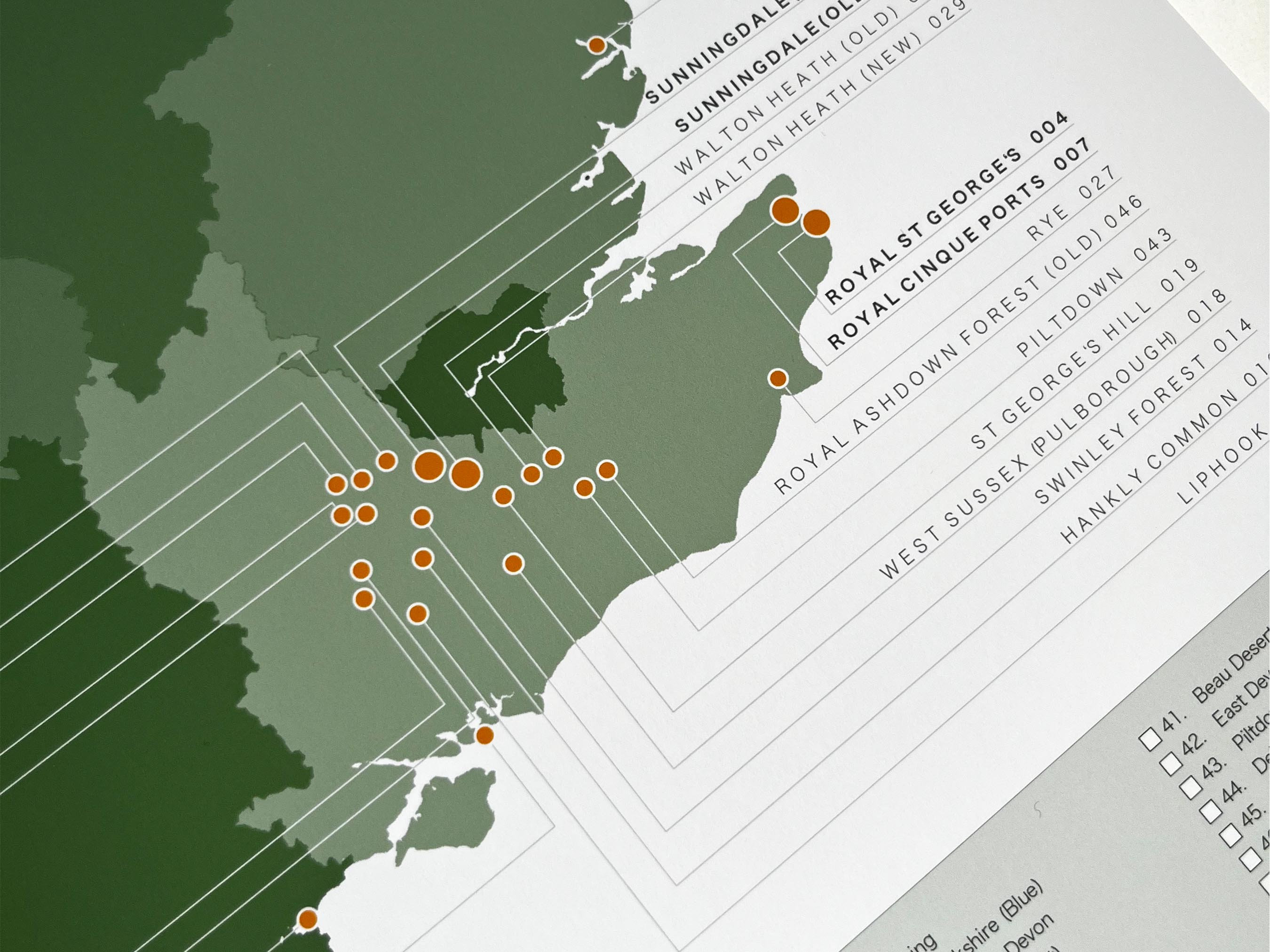 Top 50 English Golf Course Map and Checklist 2025 - Etsy UK