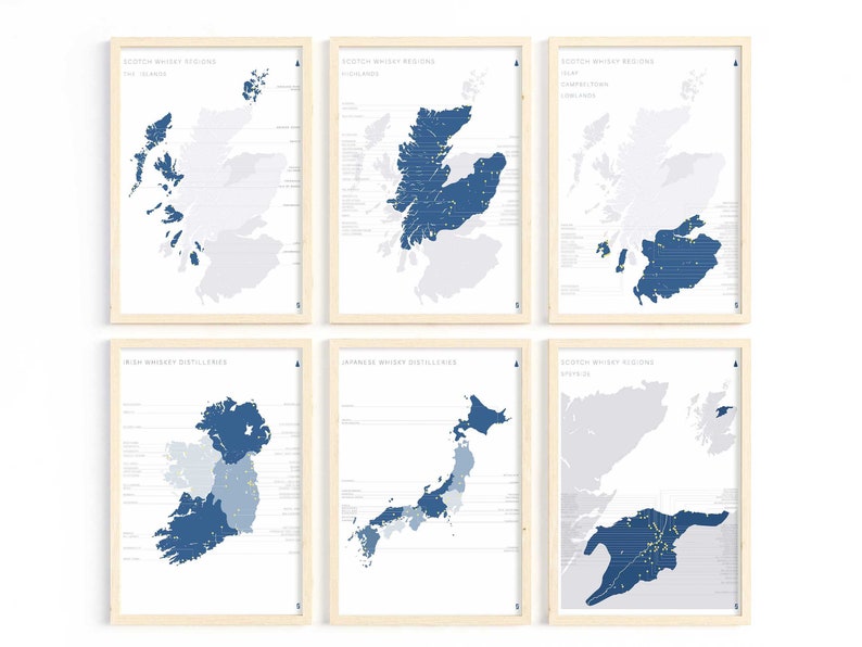 6 X World Whisky Map 2023 . Japanese Whisky . Whisky Art . Irish Whisky ...