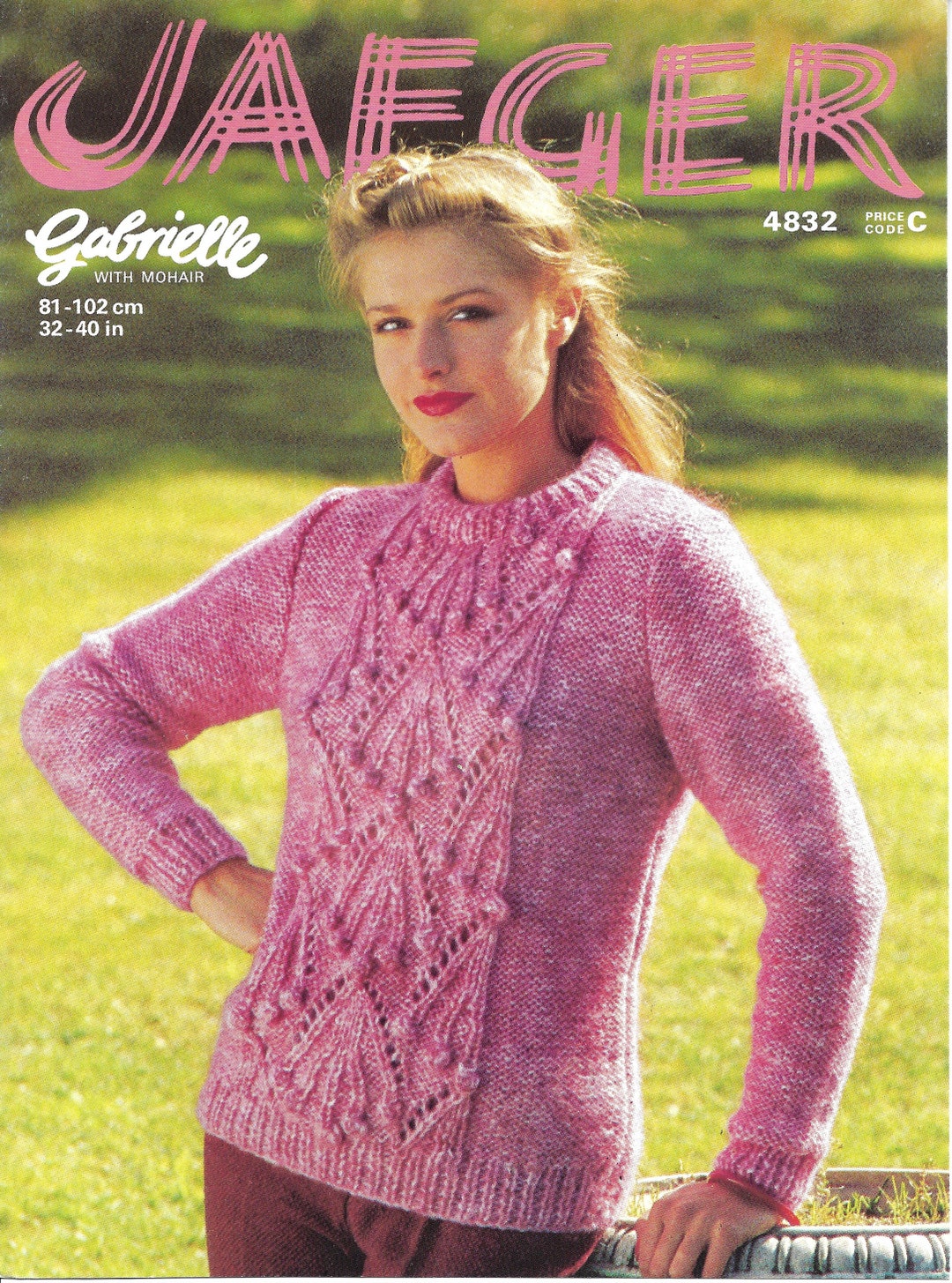 Lacy Jumper Knitting Pattern, Ladies Jaeger Pattern, PDF Knitting ...