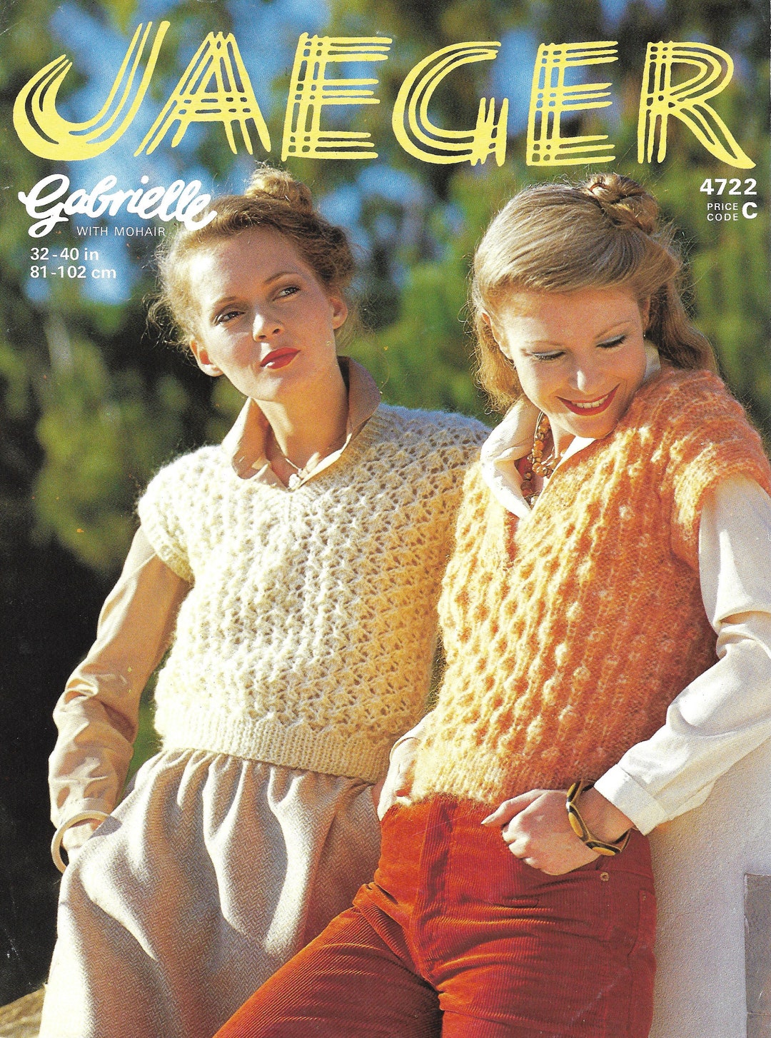 Lace Knitting Pattern, Vintage Ladies Jaeger Slipover, PDF Knitting ...