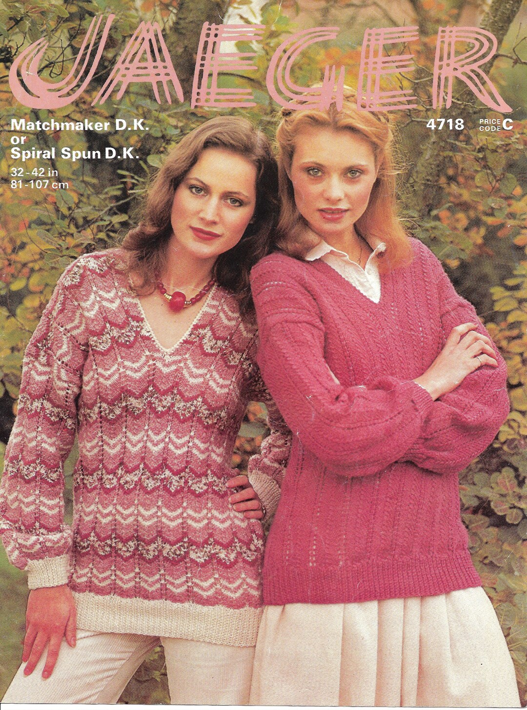 V Neck Knitting Pattern, Vintage Ladies Jaeger Pattern, Jumper Knitting ...