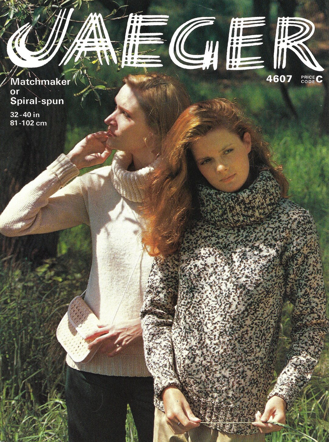 Polo Neck Knitting Pattern, Vintage Ladies Jaeger Pattern, PDF Knitting ...