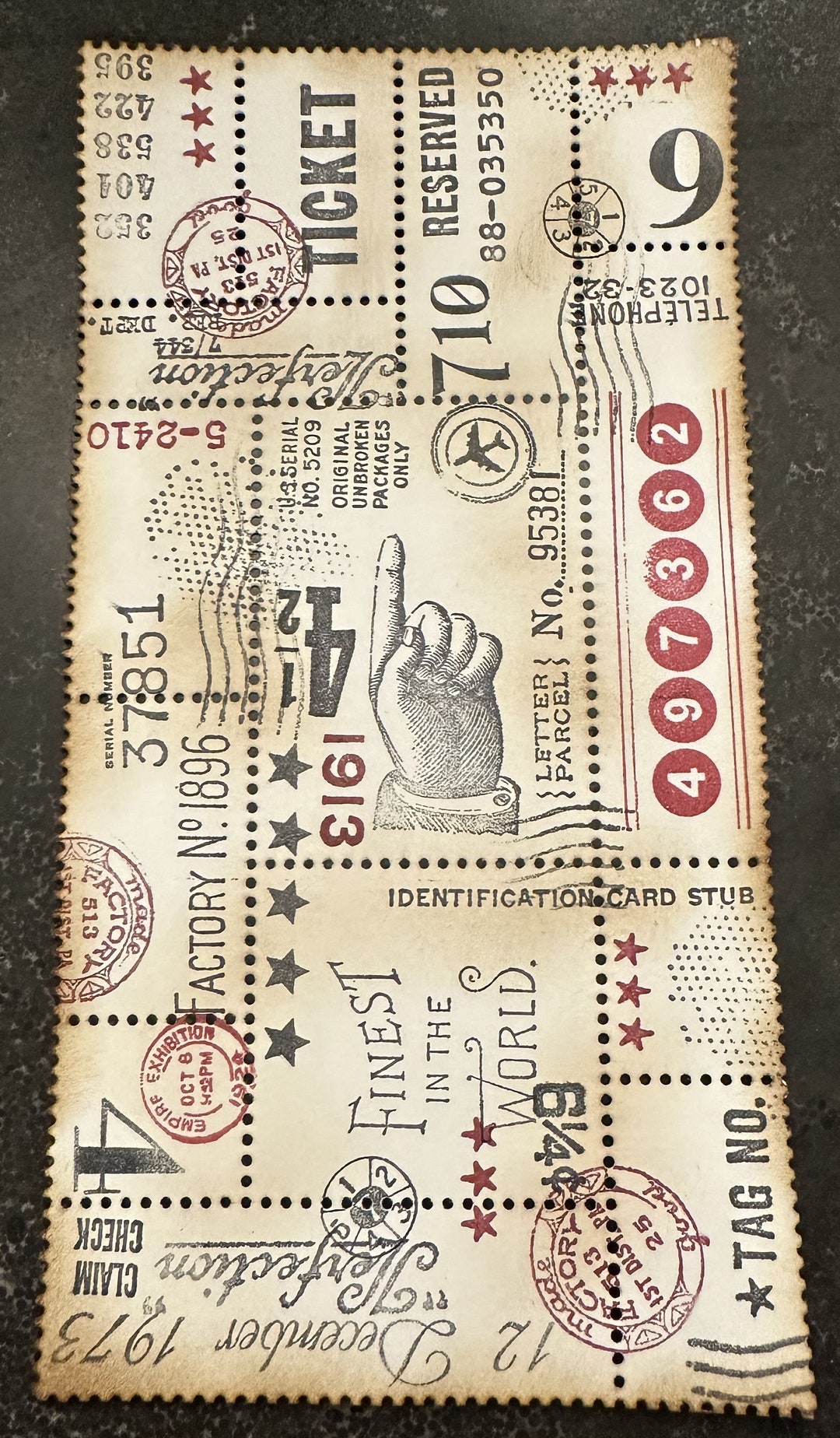 Postal Stamps Die Cut X 6 - Etsy