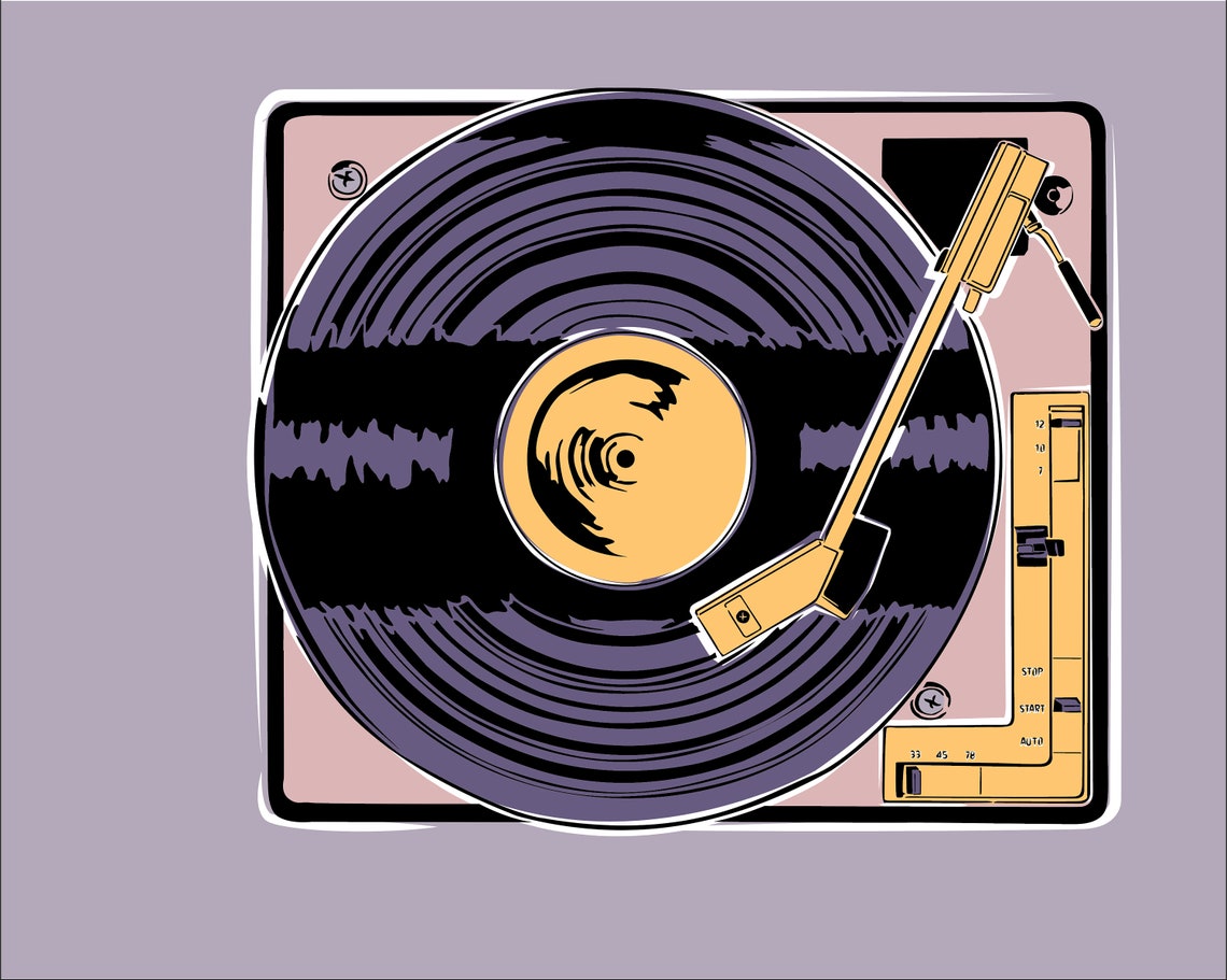 Record Player Pop Art Illustration Print - Etsy