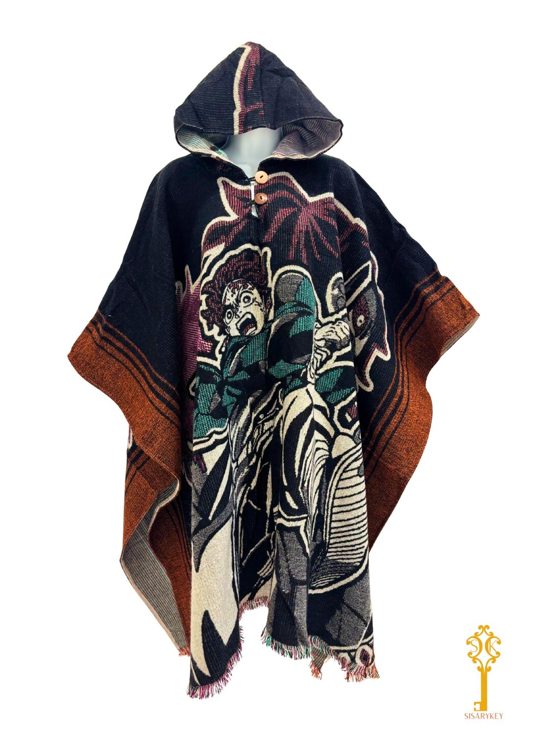 Tanjiro Kamado| Demon Slayer| Akaza| Poncho| Cozy| Warm| Unisex ...