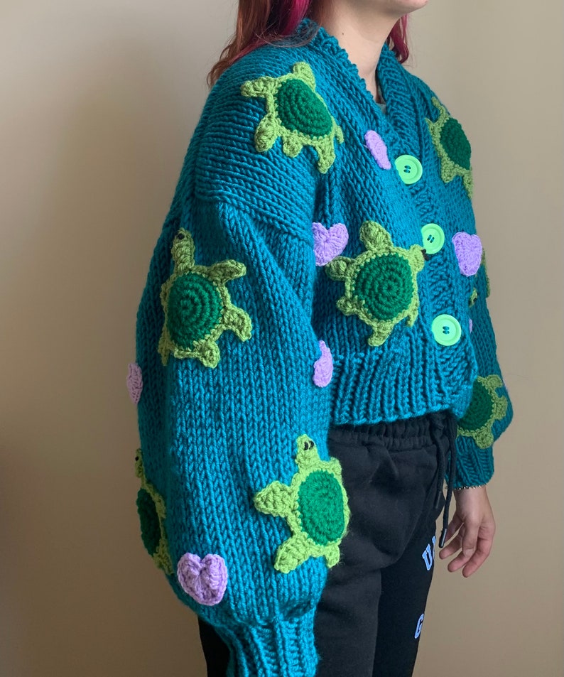 Sea Turtle Cardigan Sea Life Cardigan Oversized Sweater - Etsy