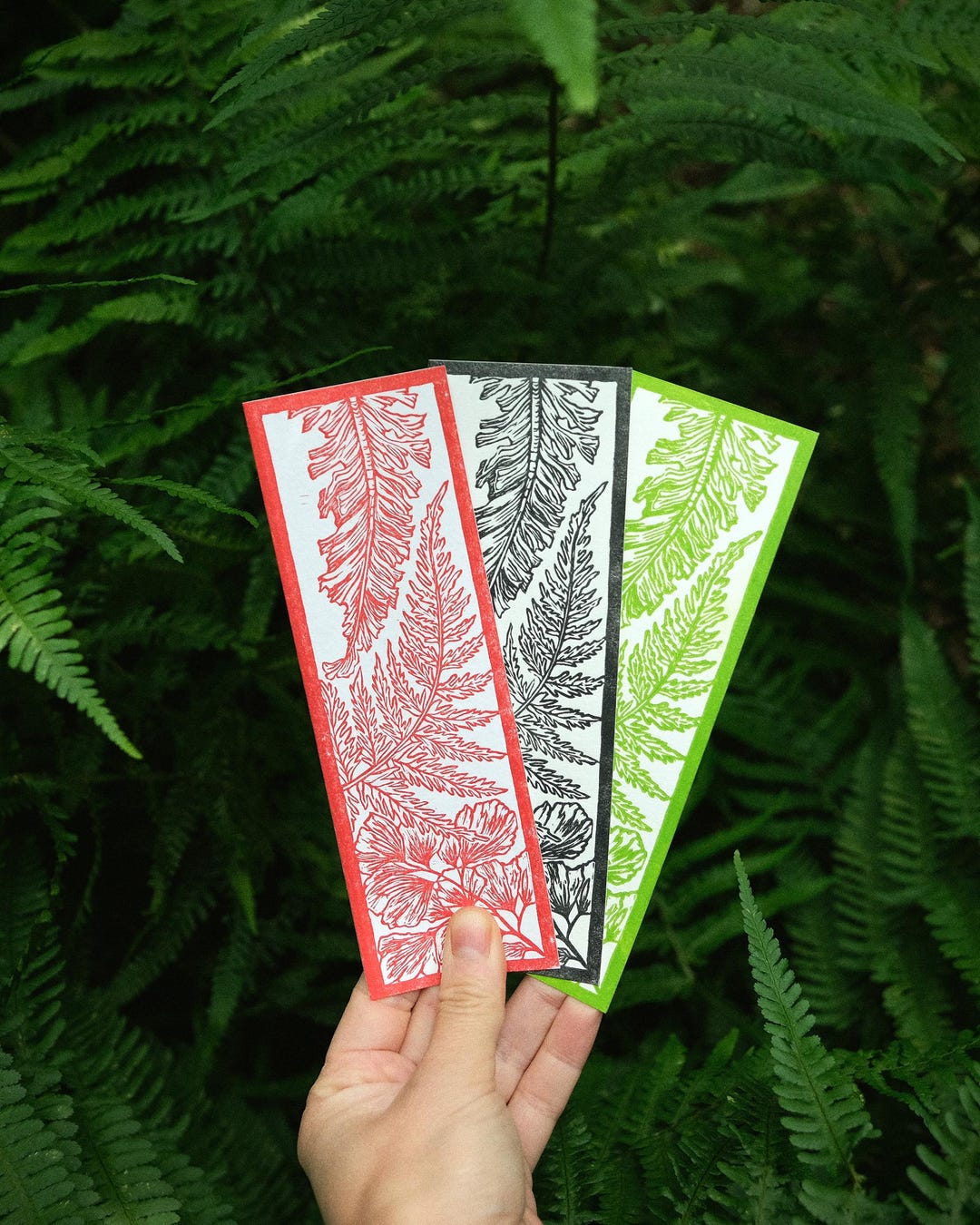 Fern Lino Print Bookmark, Original Victorian Style Handmade Stationery ...