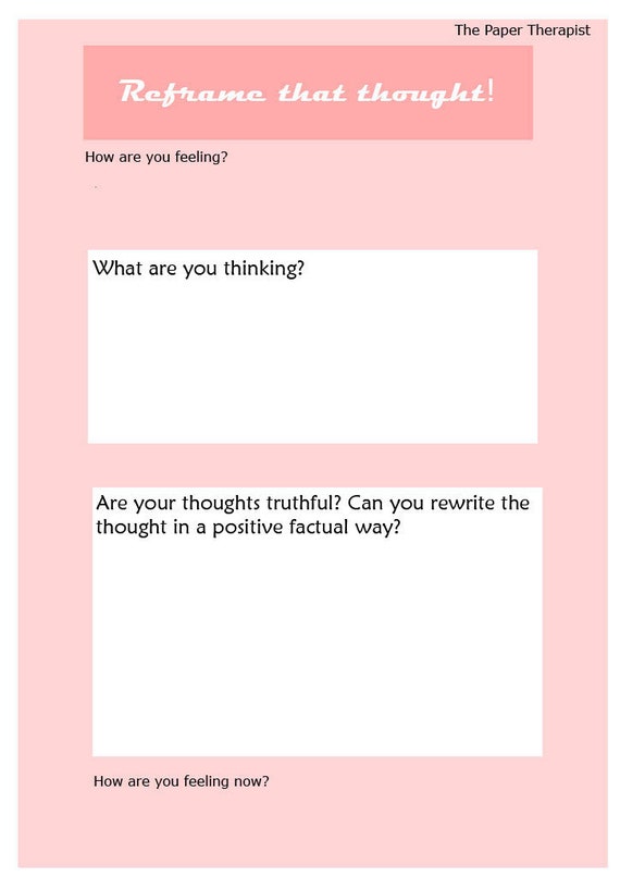 CBT Worksheet Worry Helper Worry Diary Anxiety Worksheet | Etsy