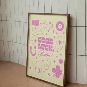 Good Luck, Babe! Print, Chappell Roan Lyrics Album Poster Lucky Symbols ...