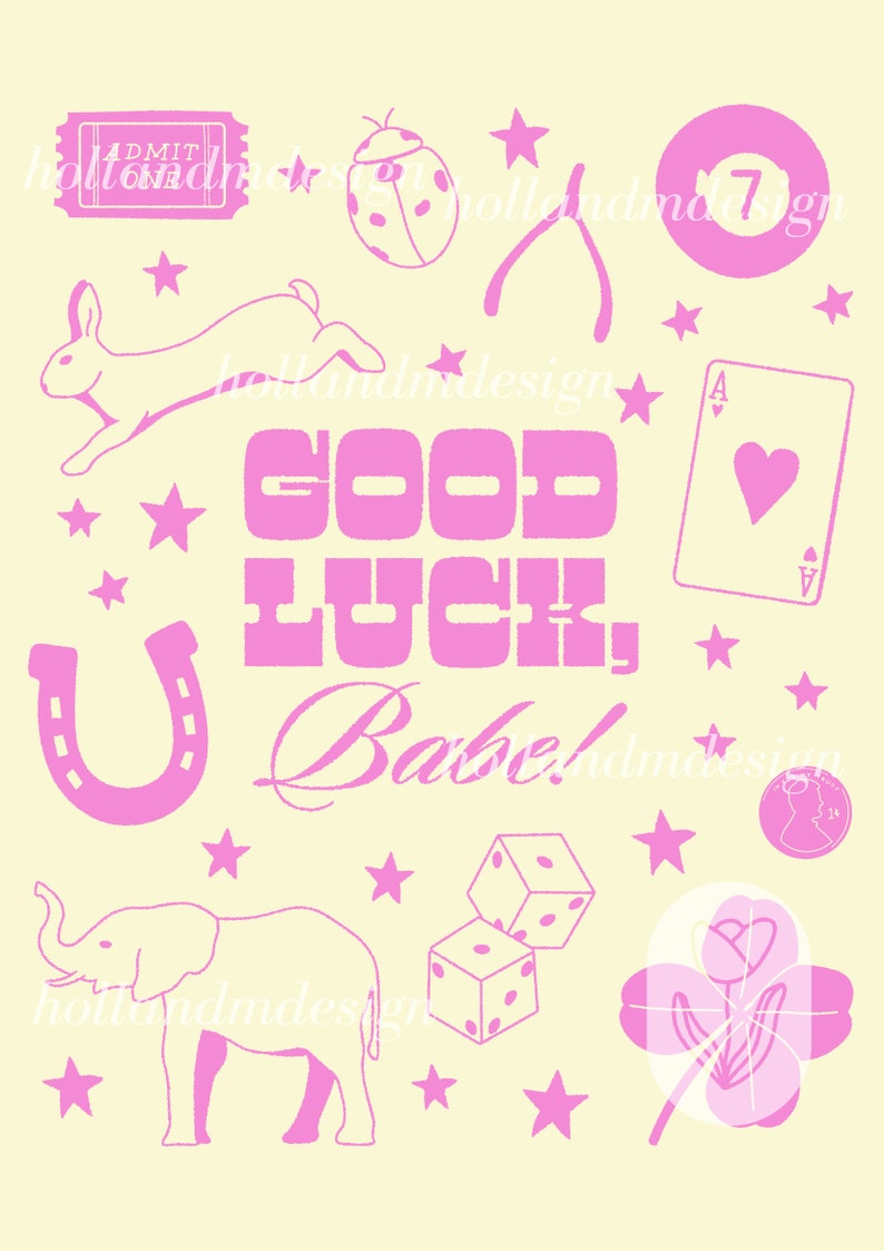 Good Luck, Babe! Print, Chappell Roan Lyrics Album Poster Lucky Symbols ...