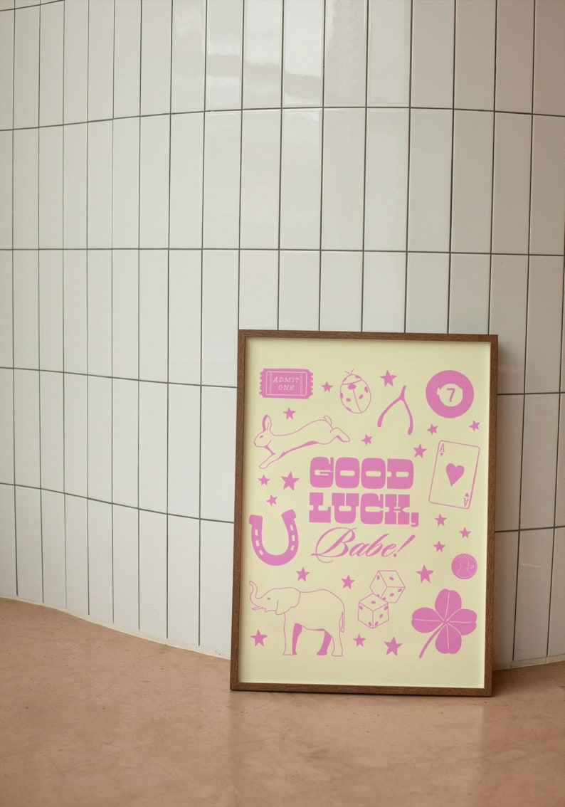 Good Luck, Babe! Print, Chappell Roan Lyrics Album Poster Lucky Symbols ...