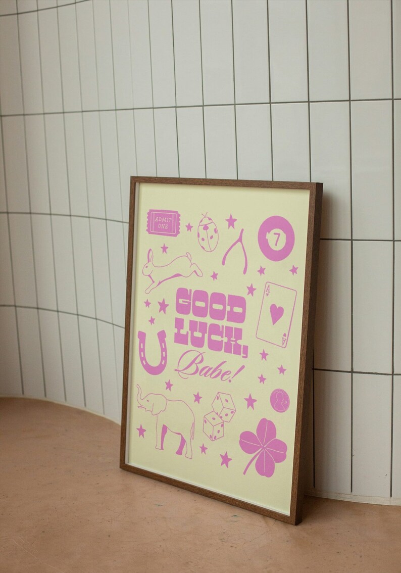 Good Luck, Babe! Print, Chappell Roan Lyrics Album Poster Lucky Symbols ...