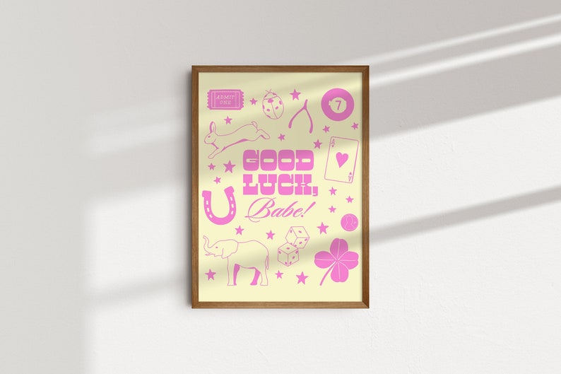 Good Luck, Babe! Print, Chappell Roan Lyrics Album Poster Lucky Symbols ...