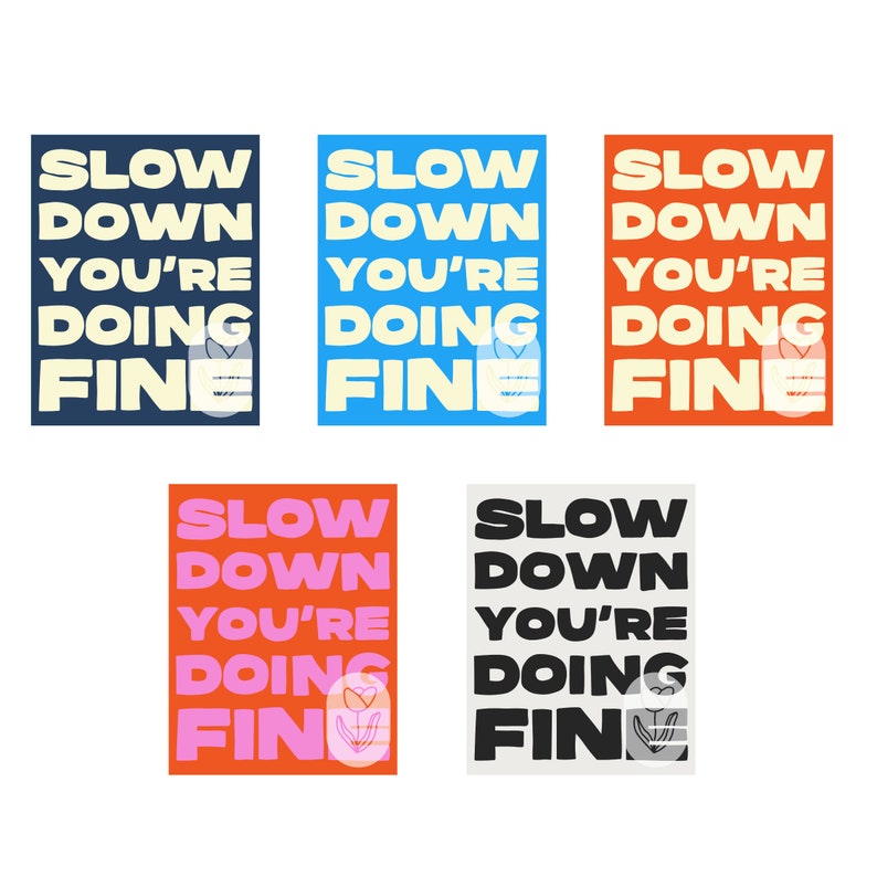 Slow Down You're Doing Fine Print in Blue | Vienna Lyrics Poster ...