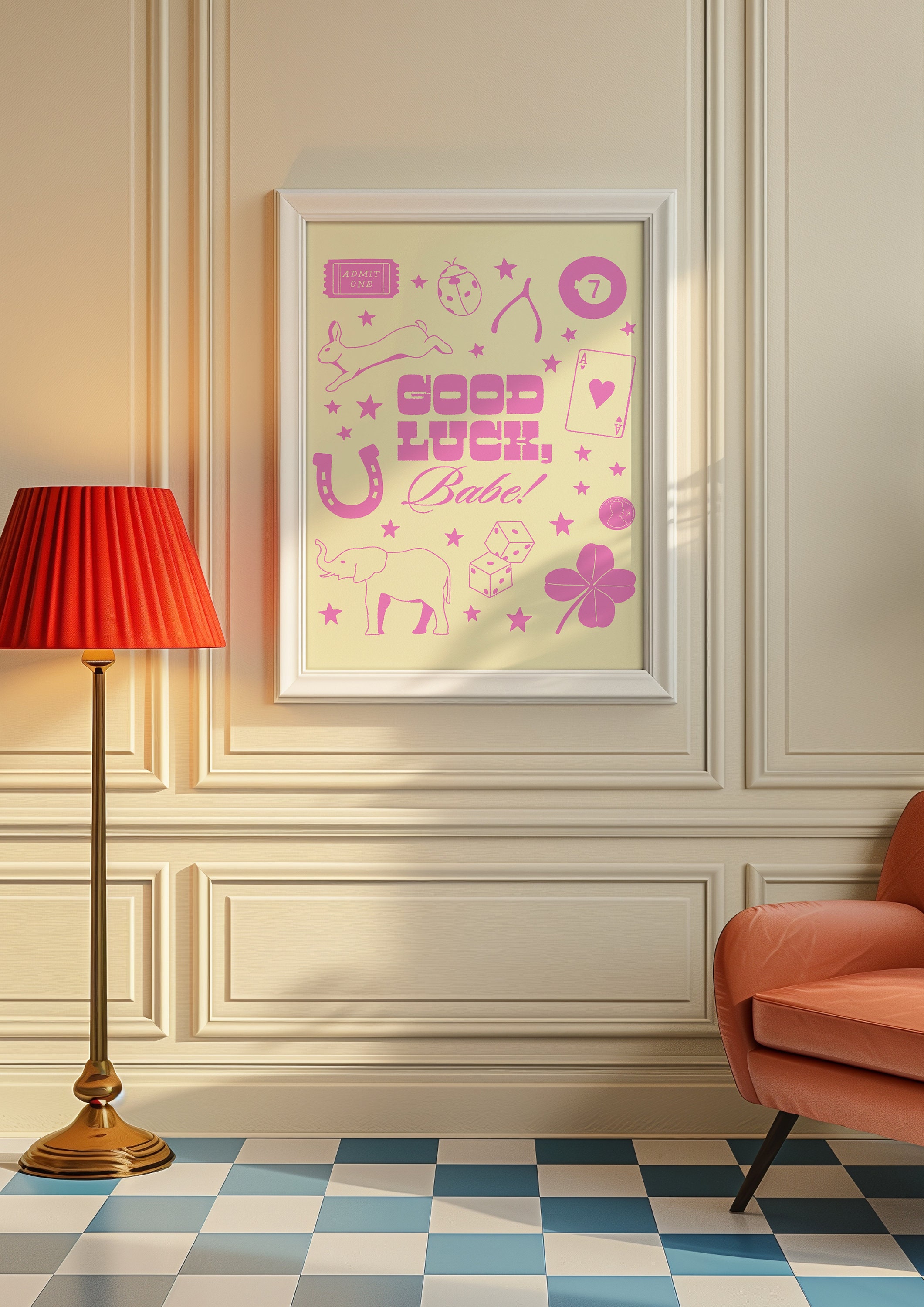 Good Luck, Babe! Print, Chappell Roan Lyrics Album Poster Lucky Symbols ...