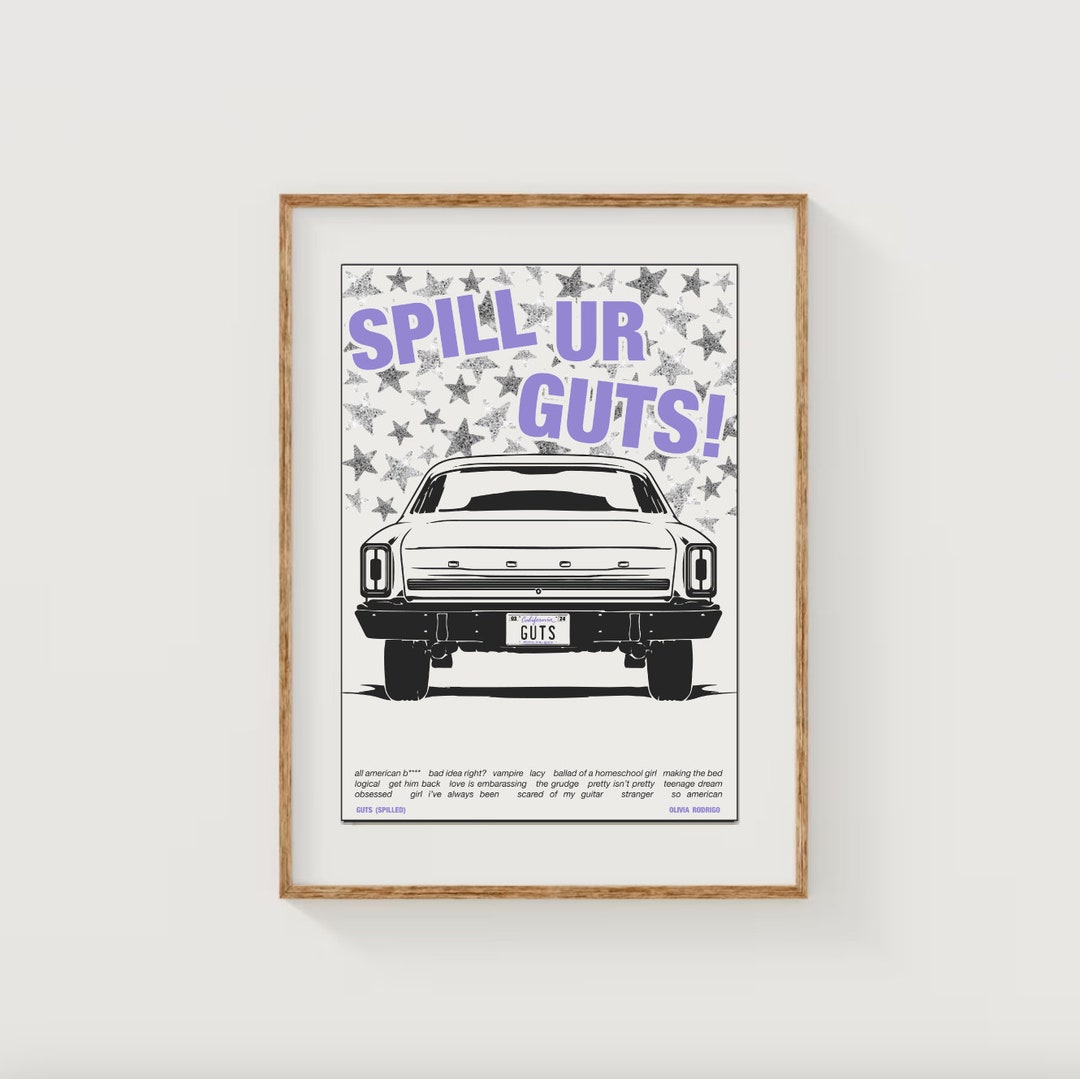 Spill Ur Guts World Tour Poster, Guts spilled Art Print, Olivia Rodrigo ...