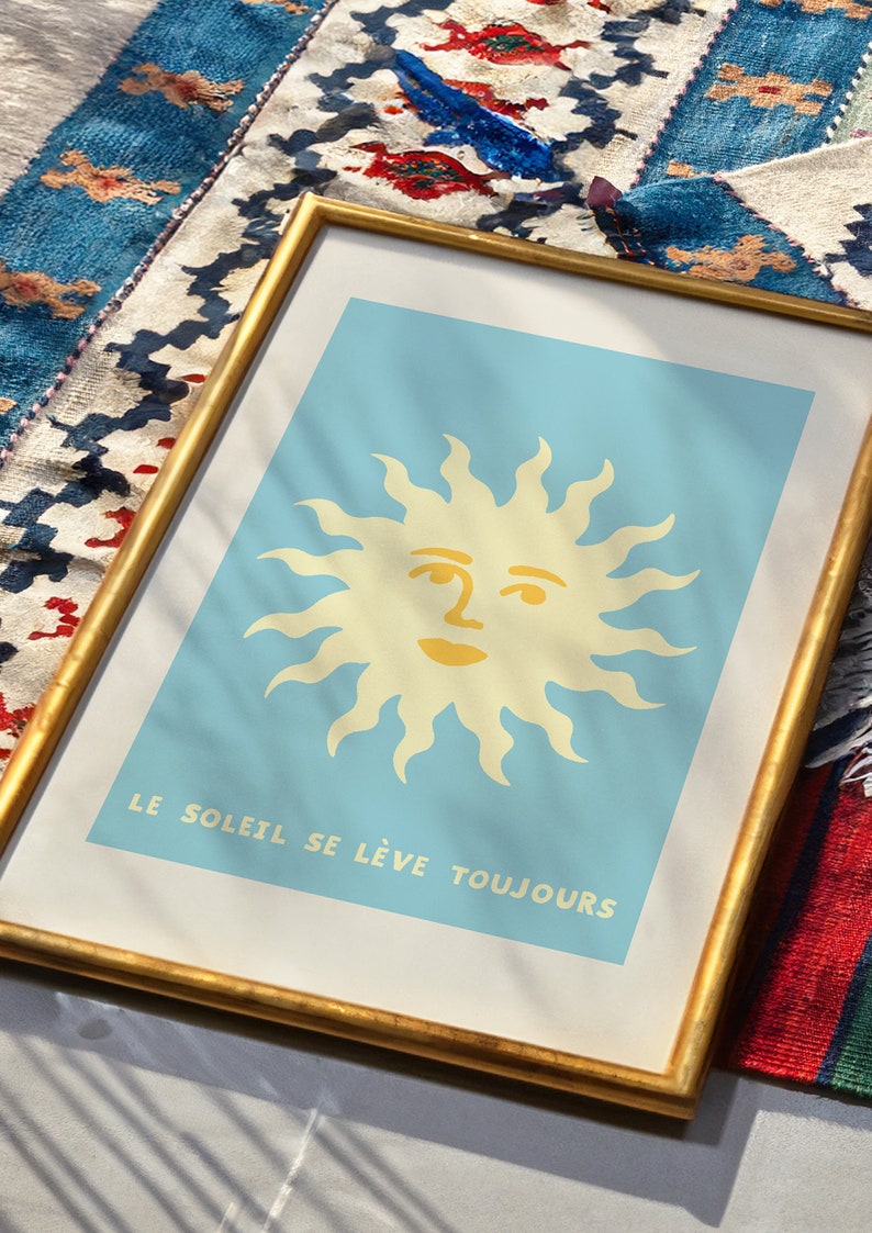 Le Soleil Print, Sun Summer Art Print, French Saying Poster, Euro ...