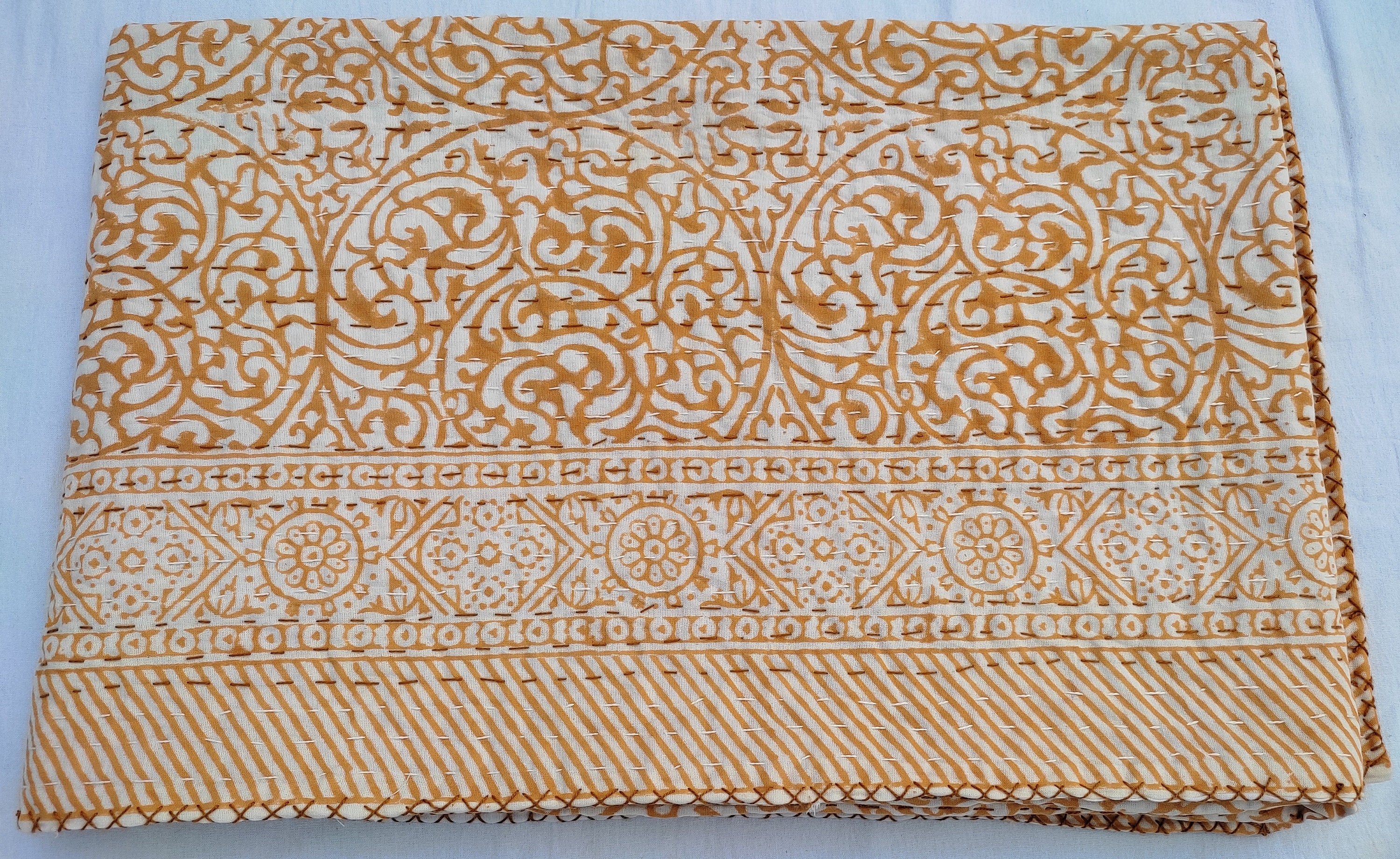 Indian Block Print Bedspread or Quilt Full Size Queen Size | Etsy