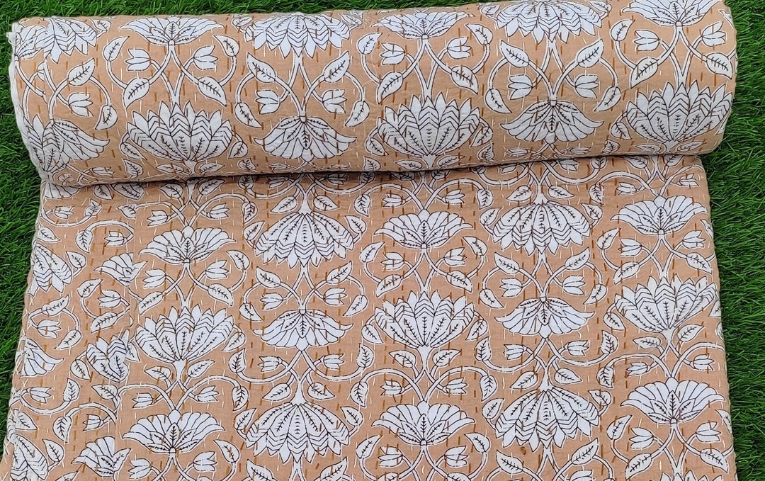 Indian Quilt Preppy Room Quilt Indian Block Print Bed Covering - Etsy